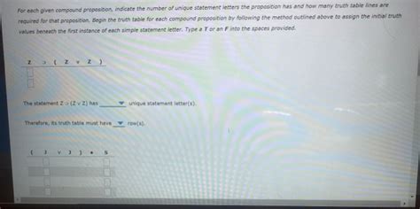 For Each Given Compound Proposition Indicate The