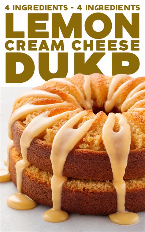 4 Ingredients Lemon Cream Cheese Dump Cake Recipe Nutrify Recipe App