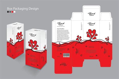 Box Packaging Template For Cosmetic Supplement Spa Beauty Food