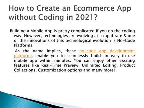 Ppt How To Build An Ecommerce App In 2021 Without Any Coding