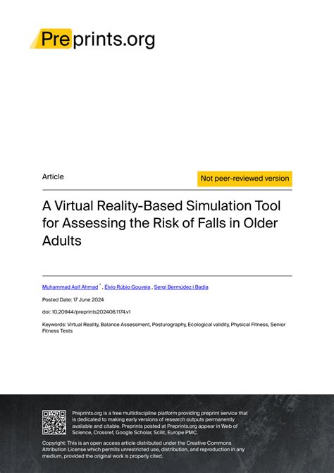 Pdf A Virtual Reality Based Simulation Tool For Assessing The Risk Of