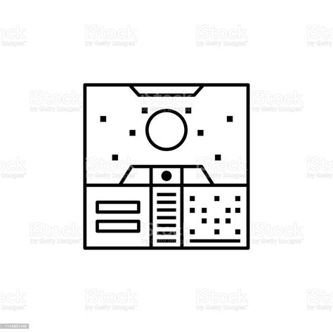 컨트롤 패널 룸 공간 우주선 아이콘 모바일 개념 및 웹 응용 프로그램 아이콘에 대 한 미래 기술 팩의 요소입니다 웹 사이트 디자인 및 개발을 위한 얇은 라인 아이콘 가정의