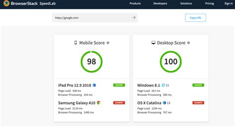how to check website loading time browserstack
