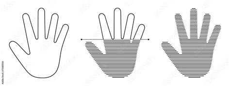 Palm Print Recognition Icon Set User Hand Biometric Id Scan Symbol Person Identification