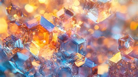 Microscopic View Of Patterns Structures Forming Colorful Geometric