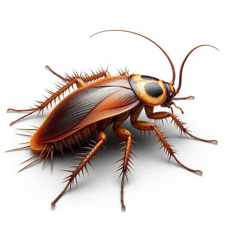Cockroach On A White Background Premium Ai Generated Image