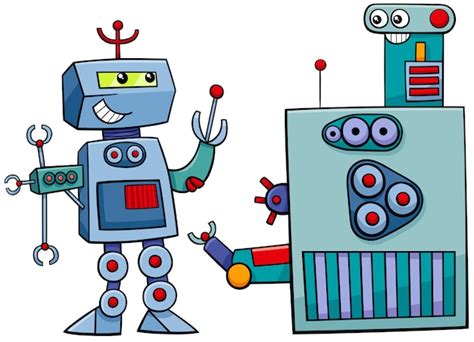 Мультяшный робот фэнтезийный персонаж Премиум векторы