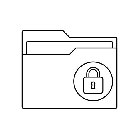 Folder Security Outline Icon With Black Color Palette In Outline Style Perfect For Designs With