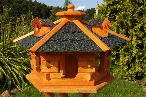 Deko Shop Hannusch Xxl Vogelhäuschen Vogelhaus Mit Bitumschindeln Behandelt Futtervogelhaus