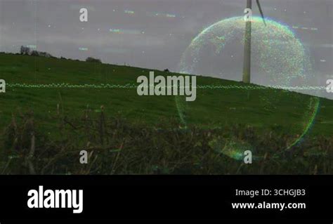 Flickering Data Points Initiating Turbine Blades Spinning With Globe Forming And Visualizing