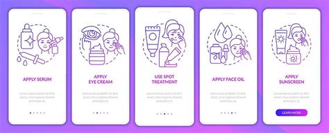 Skincare Tips Yellow Onboarding Template Step App Ui Vector Step App Ui Png And Vector With