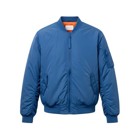 Blue Bomber Jacket With Orange Lining Fashion Apparel 77908955 Png