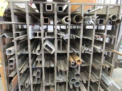 Metal Rack Approx 77 X 46 X 34 With Assorted Metals As Shown