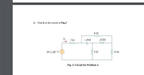 solved 3 find io in the circuit of fig 3 8Ω 8Ω 10Ω fig 3