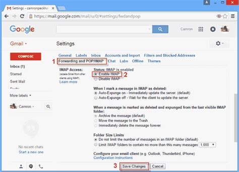 setup gmail account in outlook 2016 for windows via imap