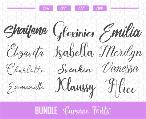 Cursive Font Svg Cursive Font Cricut Font Svg Bundle Etsy Images
