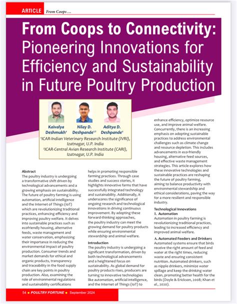 Pdf From Coops To Connectivity Pioneering Innovations For Efficiency And Sustainability In