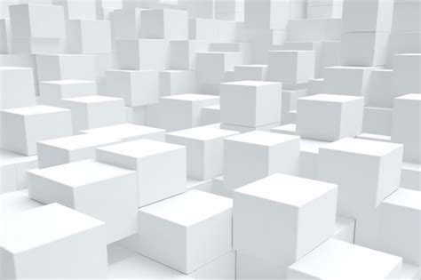 Premium Photo Abstract White Cubes Background