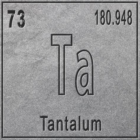 Elemento Químico De Tantalio Signo Con Número Atómico Y Peso Atómico