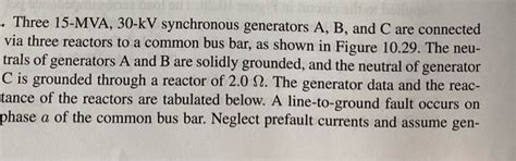 Solved Three 15 Mva 30 Kv Synchronous Generators A B