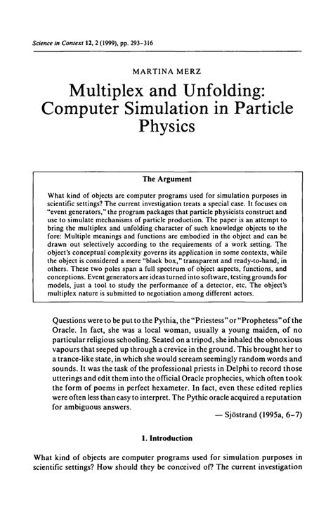 PDF Multiplex And Unfolding Computer Simulation In Particle Physics