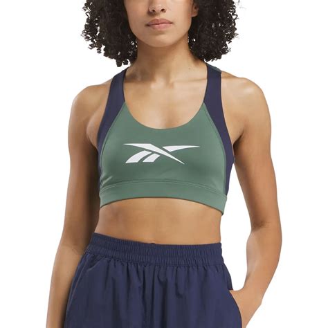 Top Reebok Training Mujer Id Train Colorblock Bra Verde Platanitos