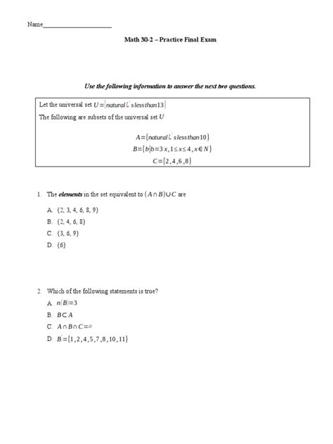 Math 30 2 Practice Final Exam 1 Revised Pdf