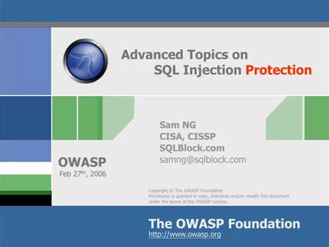 Ppt Advanced Topics On Sql Injection Protection Powerpoint Presentation Id4540098