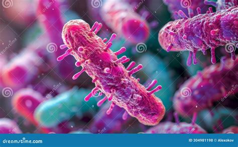 Close Up Of Enterobacter Cloacae Bacteria Under Microscope Ai Generated Stock Illustration
