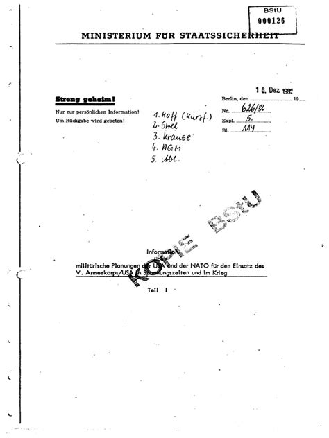 Oplan 33001 Gdp V Us Corps 1982 Spionage Durch Stasi Pdf