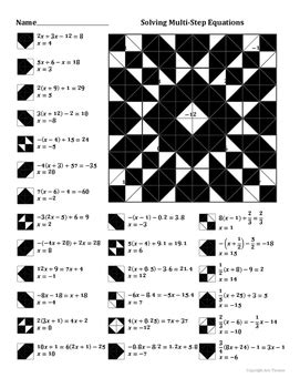 Solving Multi Step Equations Coloring Worksheet By Aric Thomas TpT