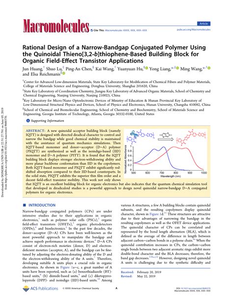 Pdf Rational Design Of A Narrow Bandgap Conjugated Polymer Using The