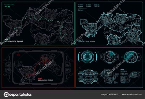Navigate Mapping Technology Dashboard Gps Tracking Map Showing Movement Final Stock Vector By
