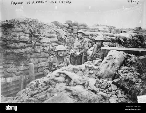 France In A Front Line Trench Photograph Shows British Troops In A