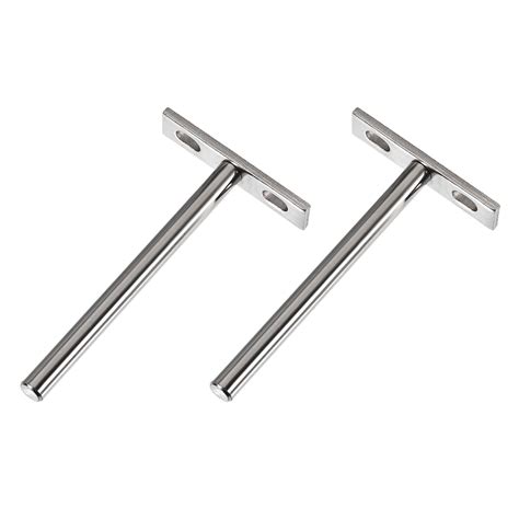 Unique Bargains Floating Shelf Bracket Invisible Support Round Shank 124mm Hardened Concealed