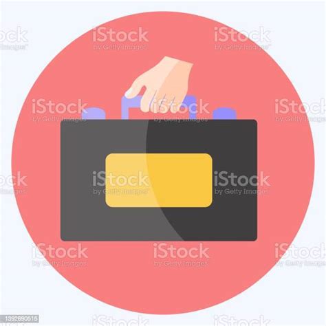 서류 가방을 들고 있는 아이콘 손 동작 기호에 적합합니다 플랫 스타일 편집 가능한 간단한 디자인 디자인 템플릿 벡터 간단한 기호