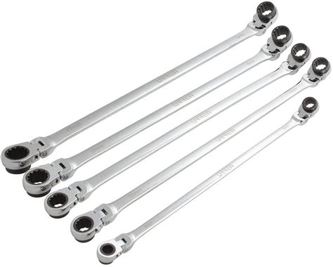 Urrea Spline Metric Extra Long Flexible Ratcheting Double Box Wrench