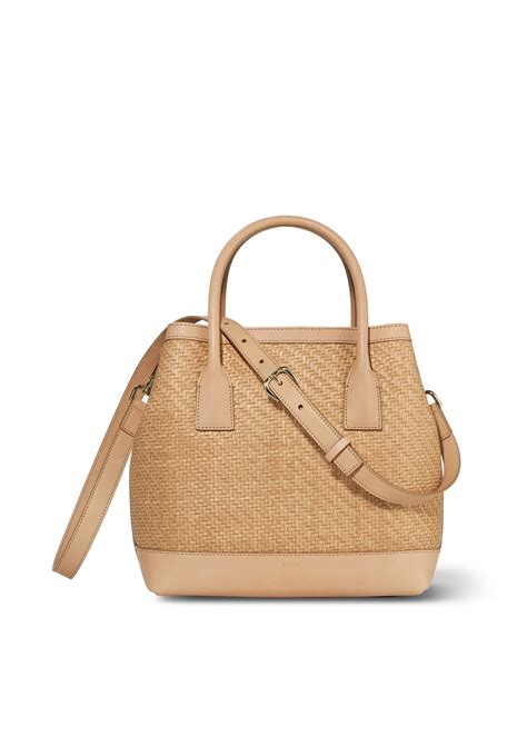 Aerin Raffia Nano Weekender Bag Natural Savvy And Sole