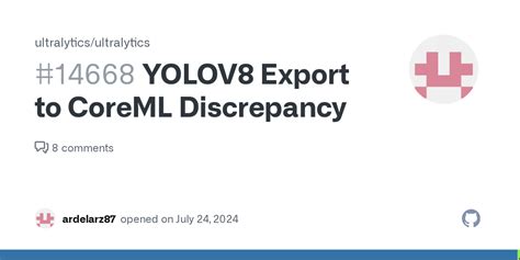 yolov8 export to coreml discrepancy · issue 14668 · ultralytics