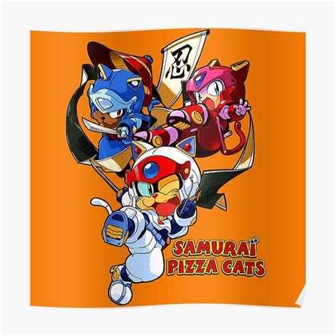 Samurai Pizza Cats Samurai Cats Retro Illustration 4k Premium Matte