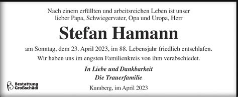 Traueranzeigen Von Stefan Hamann Trauer Kleinezeitung At