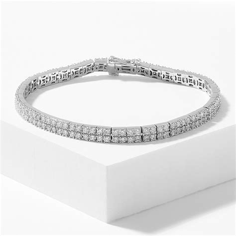 14k White Gold 504ctw White Diamond Bracelet Tscca