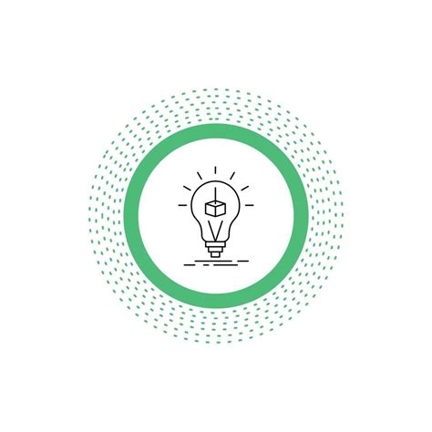 3d Cube Idea Bulb Printing Box Line Icon Vector Isolated Illustration 12817482 Vector Art