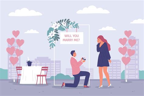 Romantic Marriage Proposal Composition 8131581 Vector Art At Vecteezy