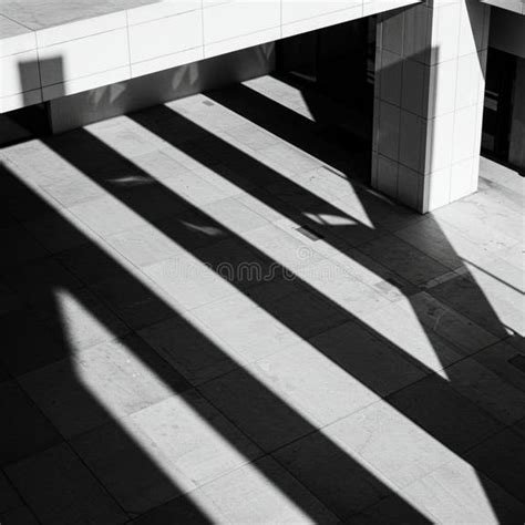 Rectangular Architecture Casts Angular Shadows On A Light Colored Tile