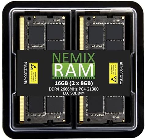 NEMIX RAM 8GB 1X8GB DDR4 2666MHZ PC4 21300 1Rx8 1 2V 260 PIN ECC