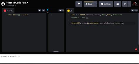 React In Code Pen Code Chakra Tech