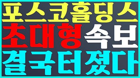 🥇포스코홀딩스 주가 전망 초대형 속보 결국 터졌다💝 Posco홀딩스 주가 전망 Youtube
