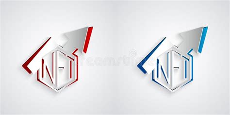 Paper Cut Nft Growth Bar Chart Icon Isolated On Grey Background Non Fungible Token Digital