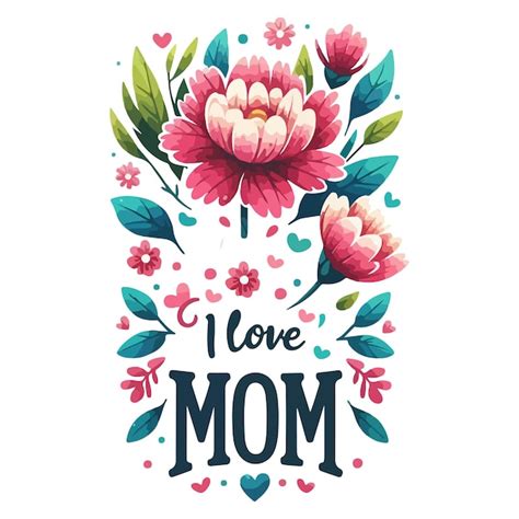 Premium Vector I Love My Mom T Shirt Design